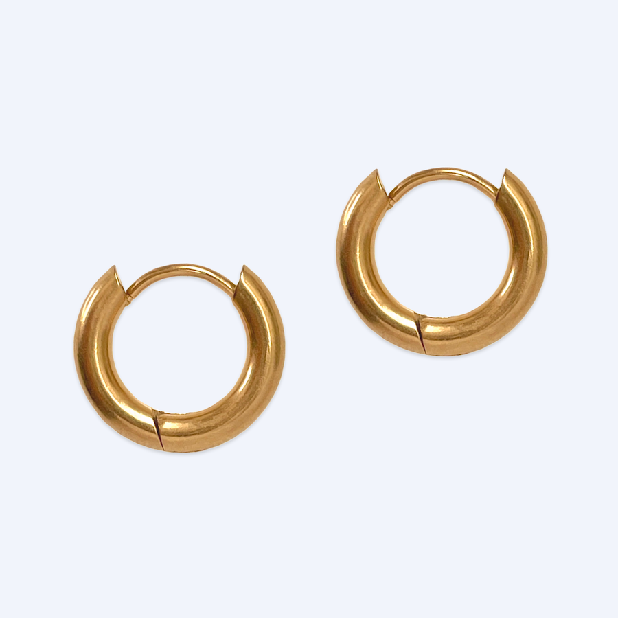 Huggie korvakorurenkaat 16 mm ripustusrenkaalla, kirurginteräs – Steely Pop